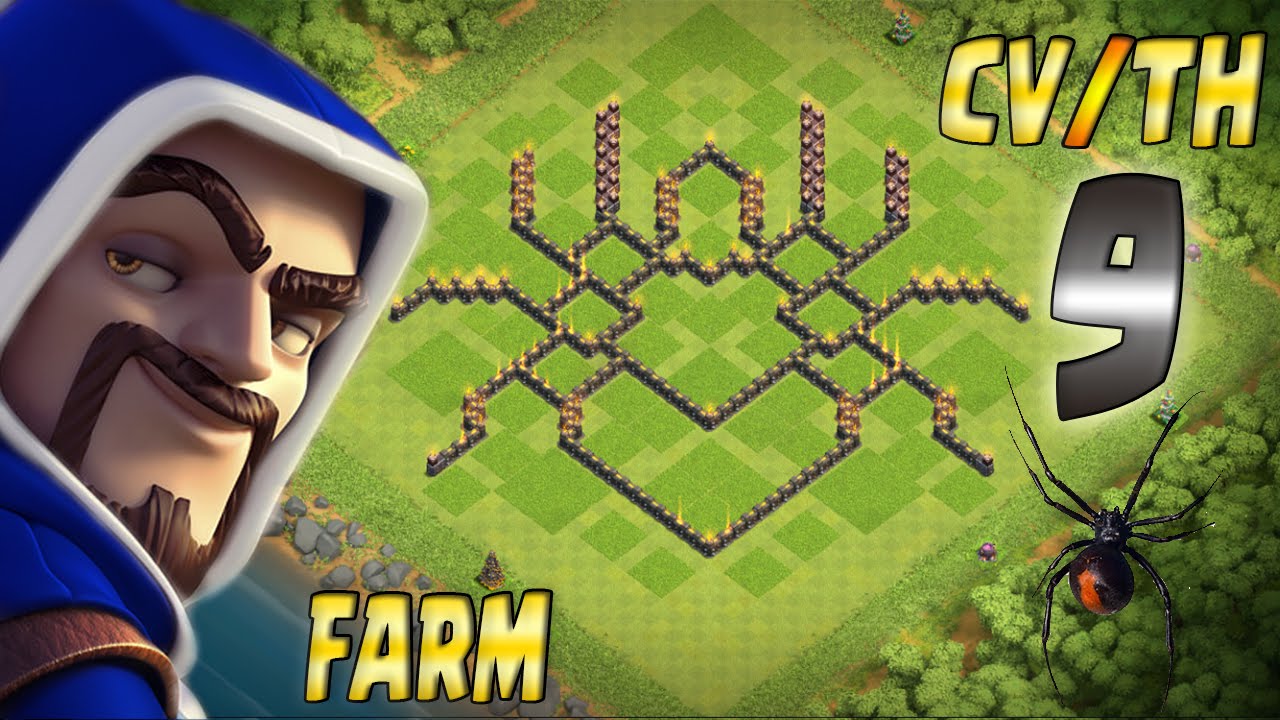 Layout CV/TH 9 Farm (SPIDER) - Clash Of Clans - YouTube