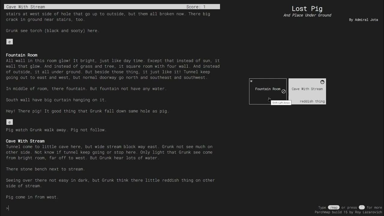 Parchmap Interactive Fiction With Automapping Autocomplete Navigation Note Taking And More