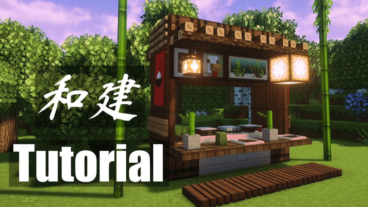 Minecraft | How to Build a Sushi Stall | Japanese Builds | Tutorial - YouTube