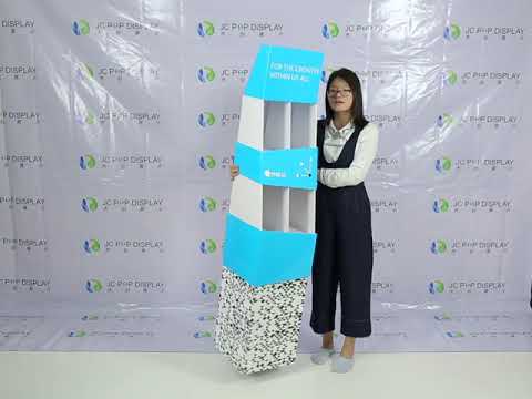 Free standing foldable cardboard display stand - YouTube