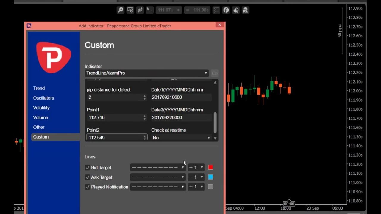 Trend line Alarm pro cTrader - YouTube