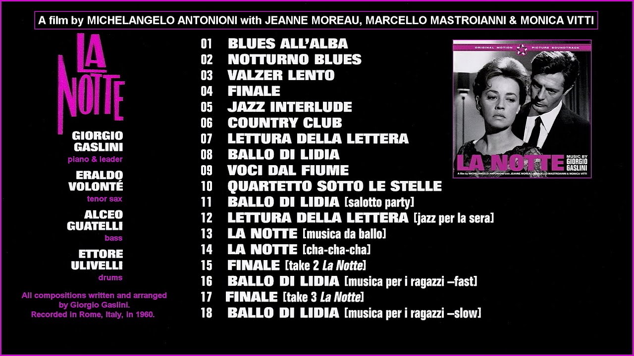 OST of the film "LA NOTTE" by Michelangelo Antonioni-Music by Giorgio ...