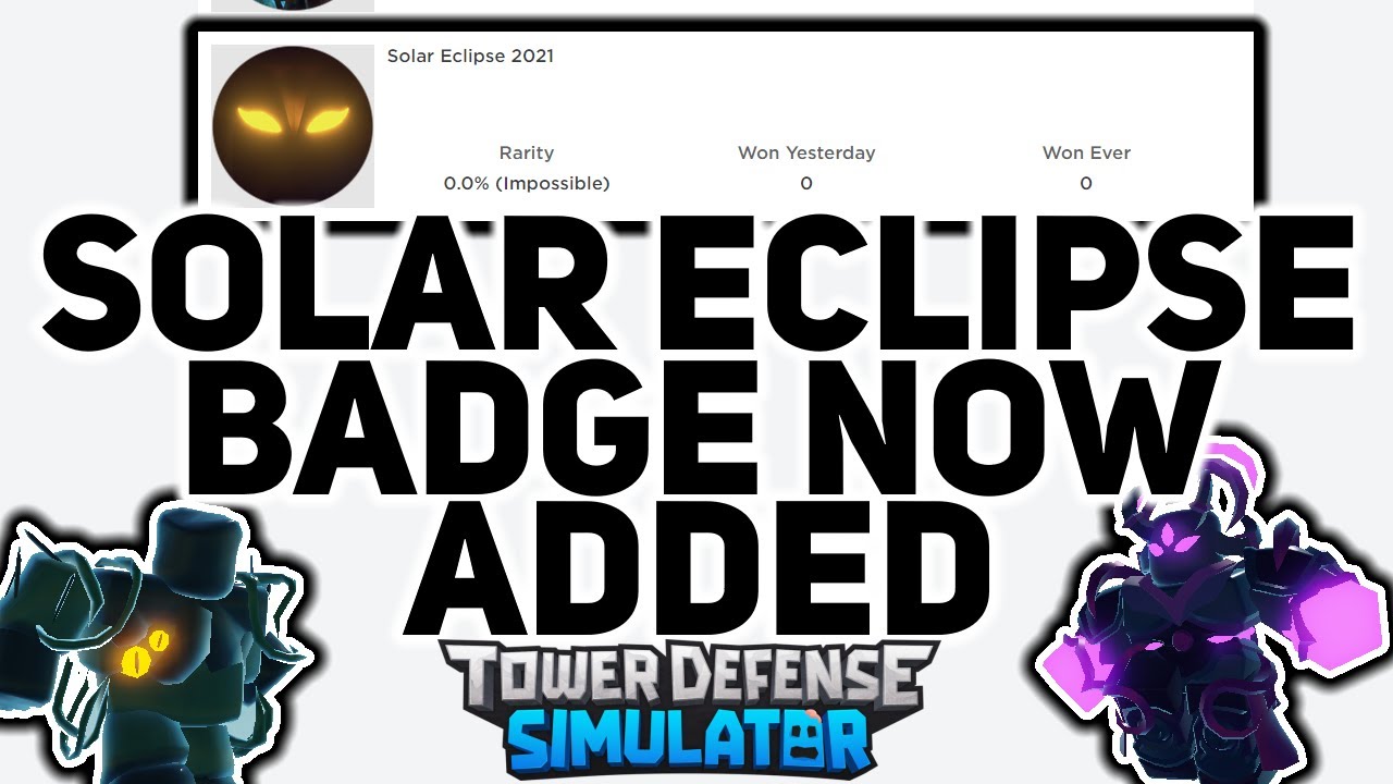Night 4 Solar Eclipse BADGE ADDED - Tower Defense Simulator - YouTube