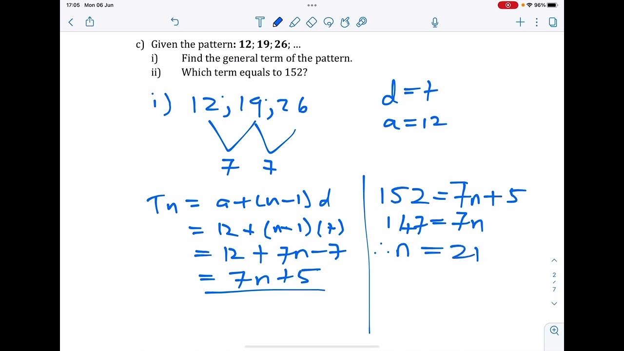 Grade 11 Maths Linear Number Patterns and Quadratic Number Patterns ...