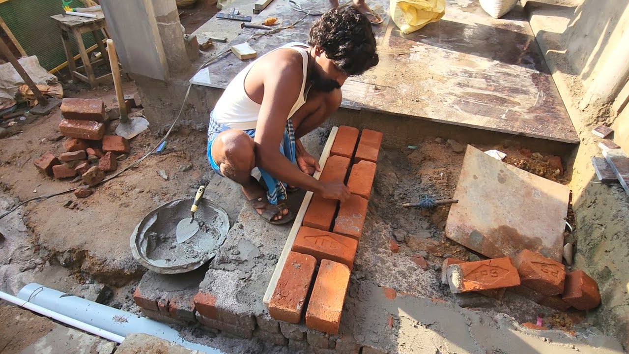 WoW Excellent Stairs Technology!-How to build brick Stairs in ...