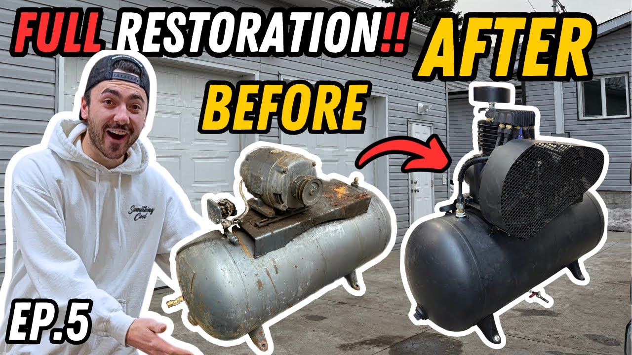 Building My DREAM Garage!! | Ep.5 (DIY Air Compressor Setup) - YouTube