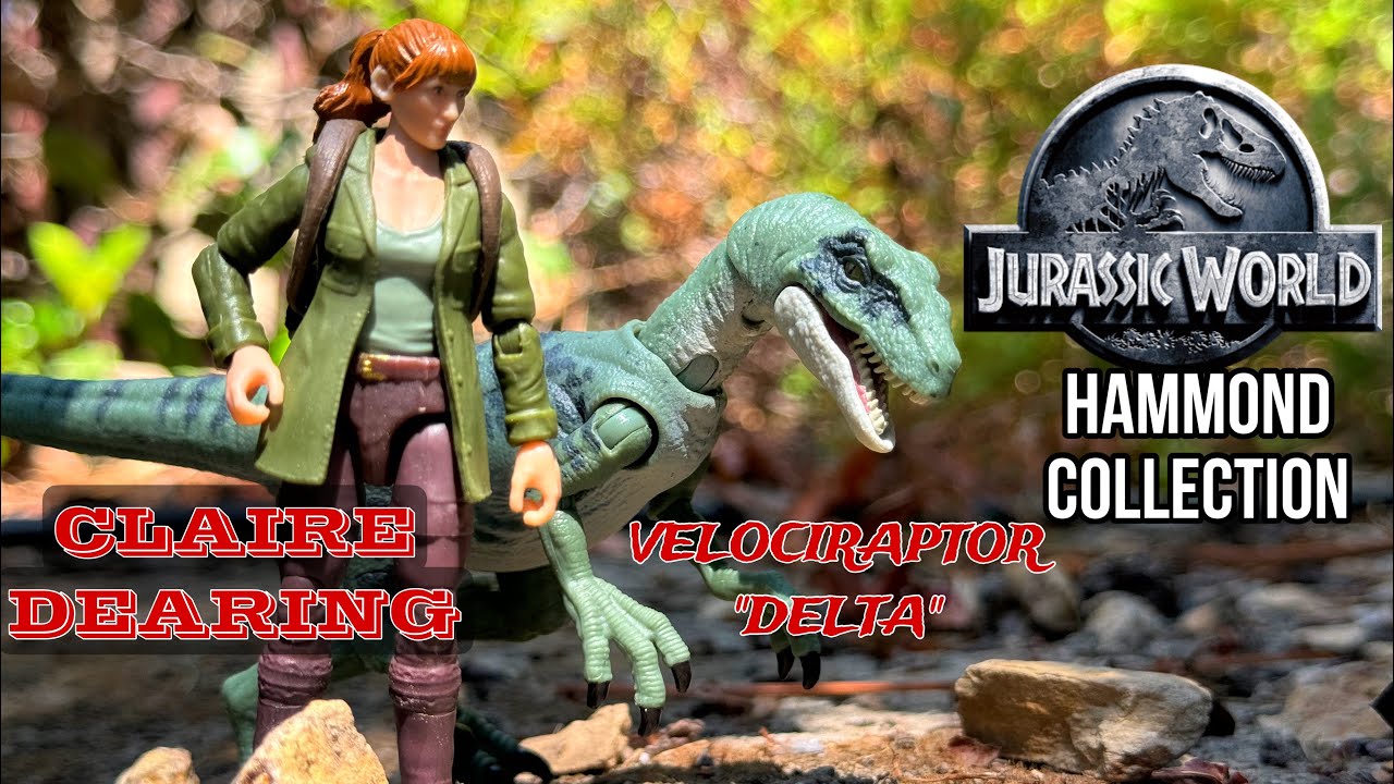 JURASSIC WORLD Hammond Collection Velociraptor “Delta” & Claire Dearing ...