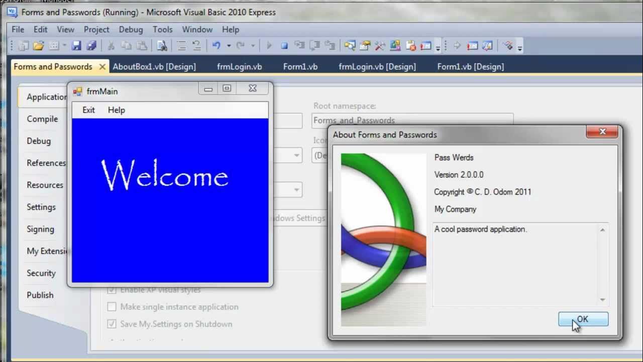 Forms and Passwords VB.NET Tutorial Part 2 - YouTube