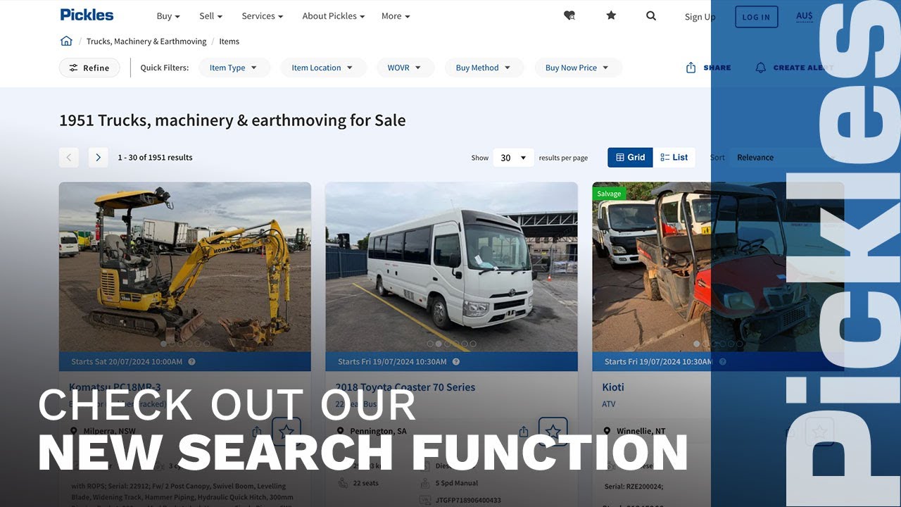 New Search Function | Pickles Auctions - YouTube