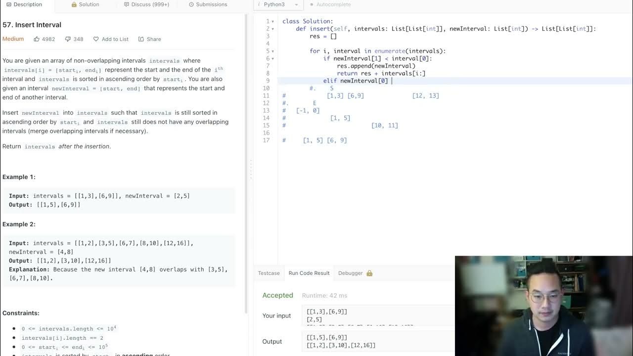 Insert Interval - Neetcode150 Series: (117 of 150) Leetcode - YouTube