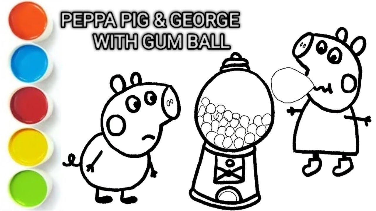 PEPPA PIG AND GEORGE PLAYING WITH GUM BALL / EASY / STEP BY STEP - YouTube