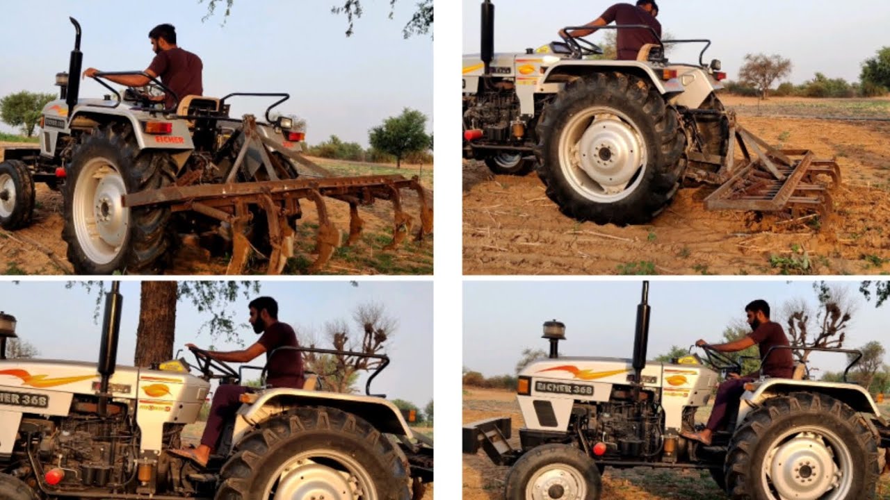 ट्रैक्टर से कपास को हला | tractor se kpase ko hla | khet me kpase ko ...