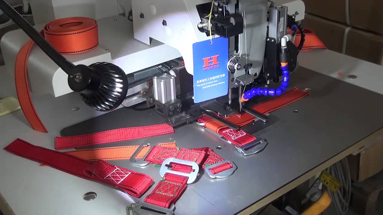 Automated safety harness and lanyards sewing machine - YouTube