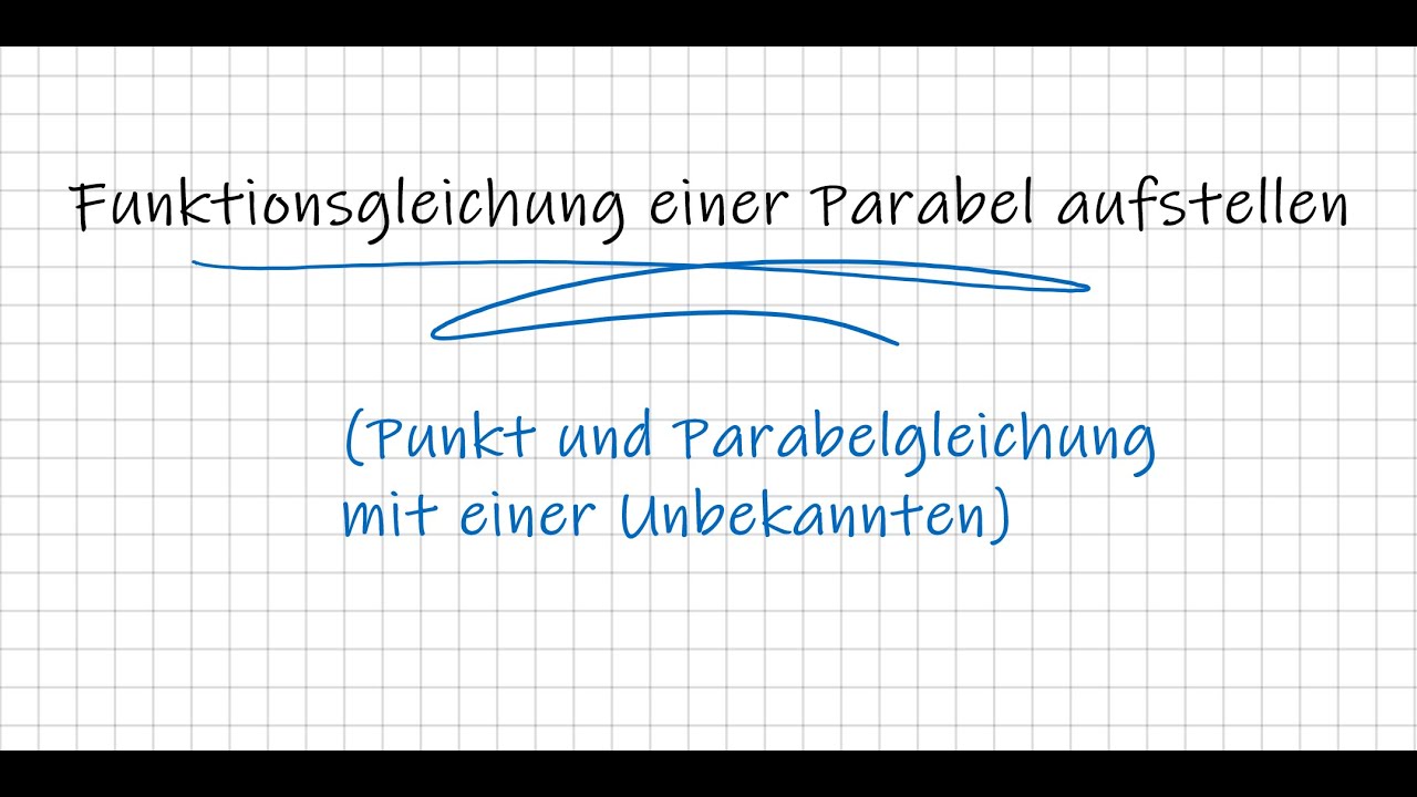 Funktionsgleichung einer Parabel aufstellen - (Punkt und ...