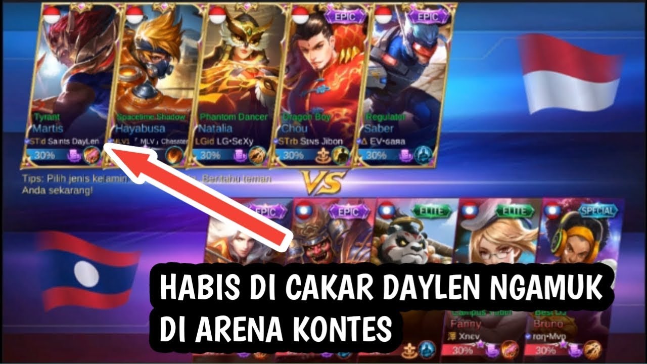 SAINTS DAYLEN NGAMUK DI ARENA KONTES INDONESIA VS LAOS - YouTube