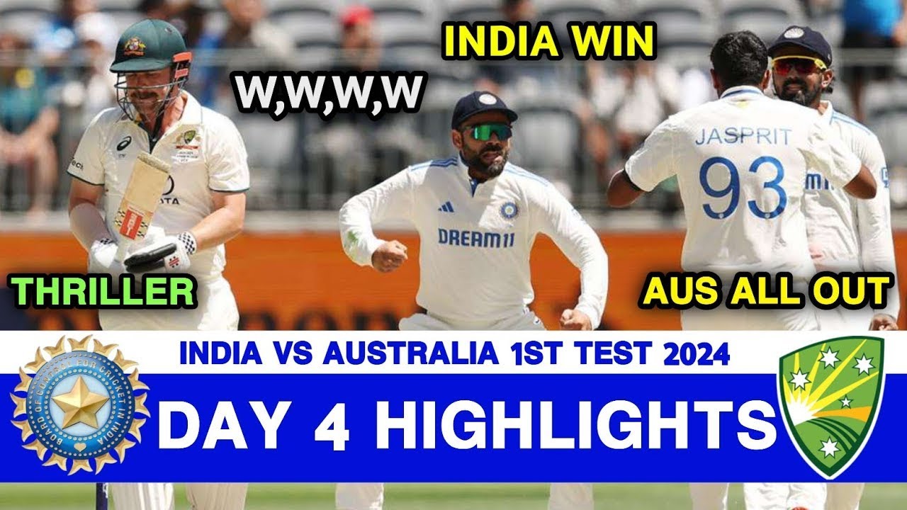 India vs Australia 1st test day 4 highlight | ind vs aus 1st test day 4 ...