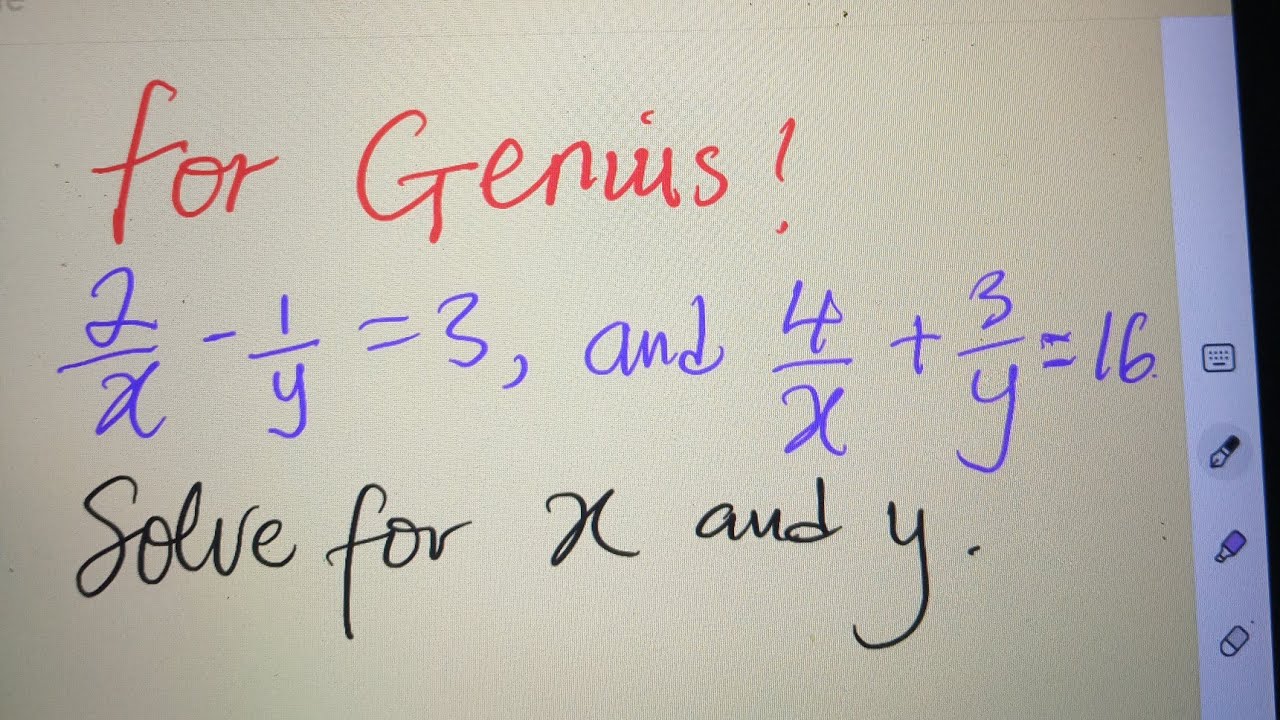 Simultaneous Equation With Fraction - YouTube