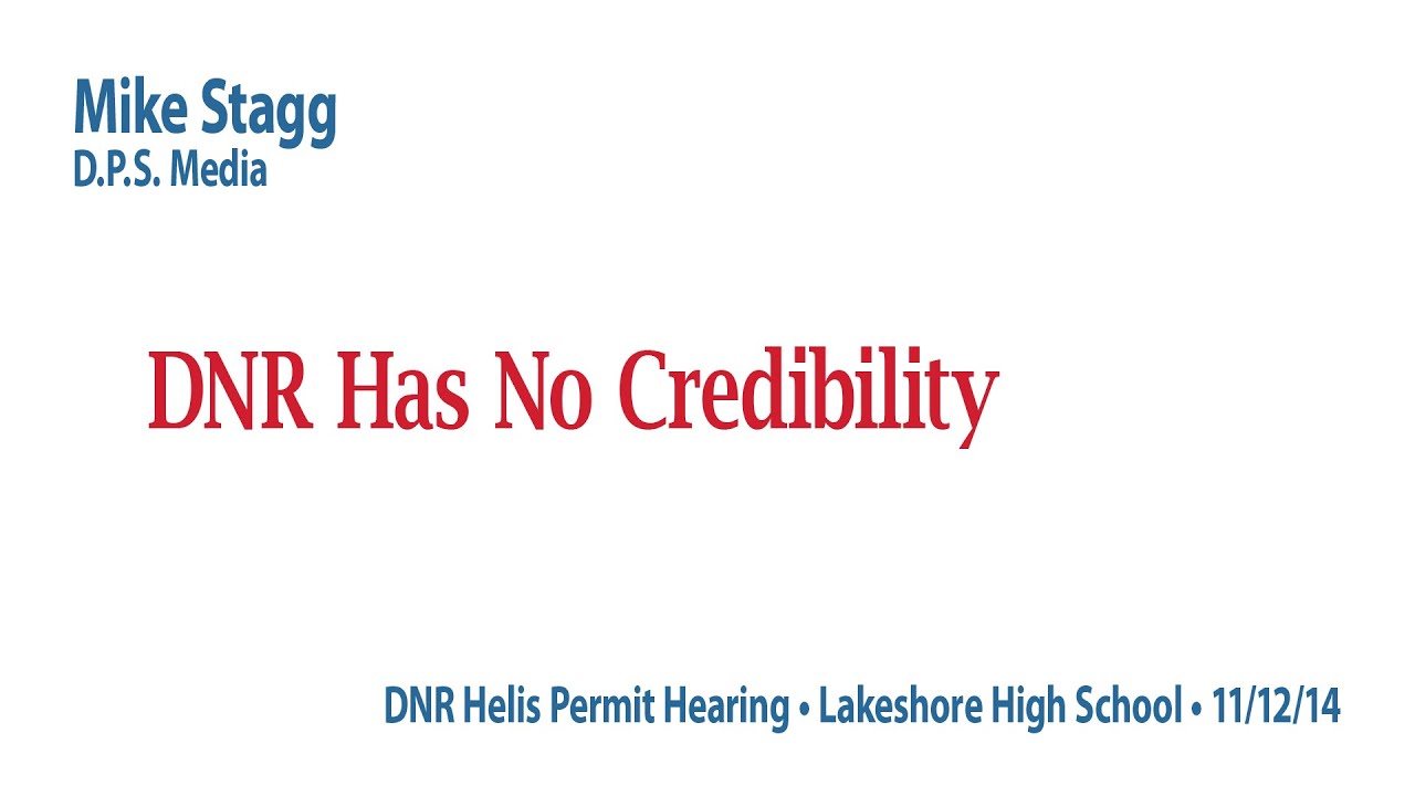 Mike Stagg: DNR Has No Credibility - YouTube