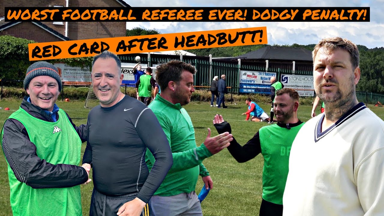 Worst Football Referee Display Ever! Dodgy Penalty! Red Card After ...