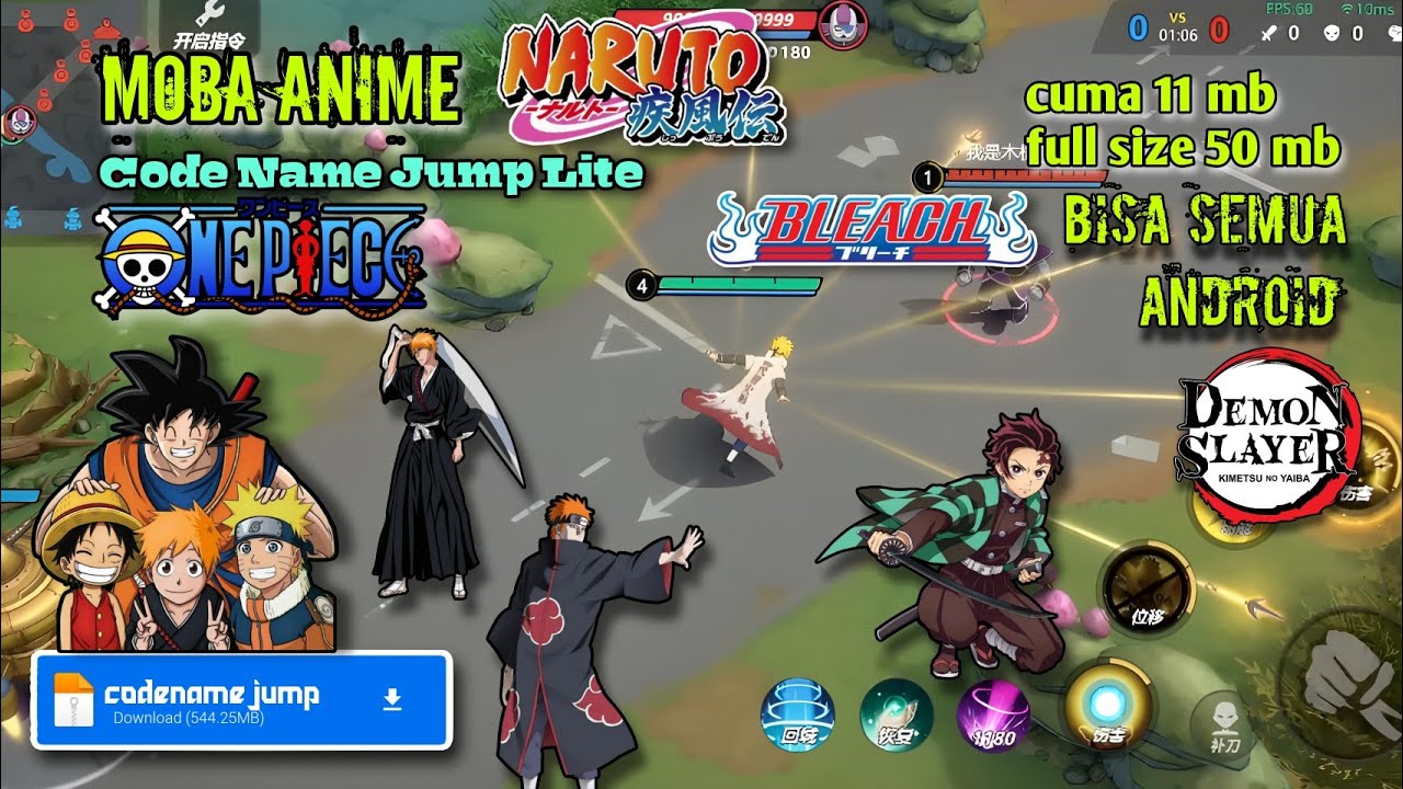 Baru! Game MOBA ANIME codename Jump versi Ringan Ada Naruto, Demon ...