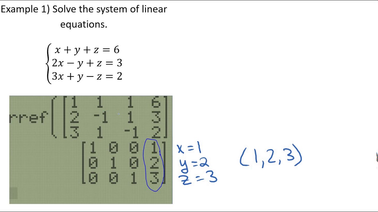 Interpreting Results from RREF - YouTube