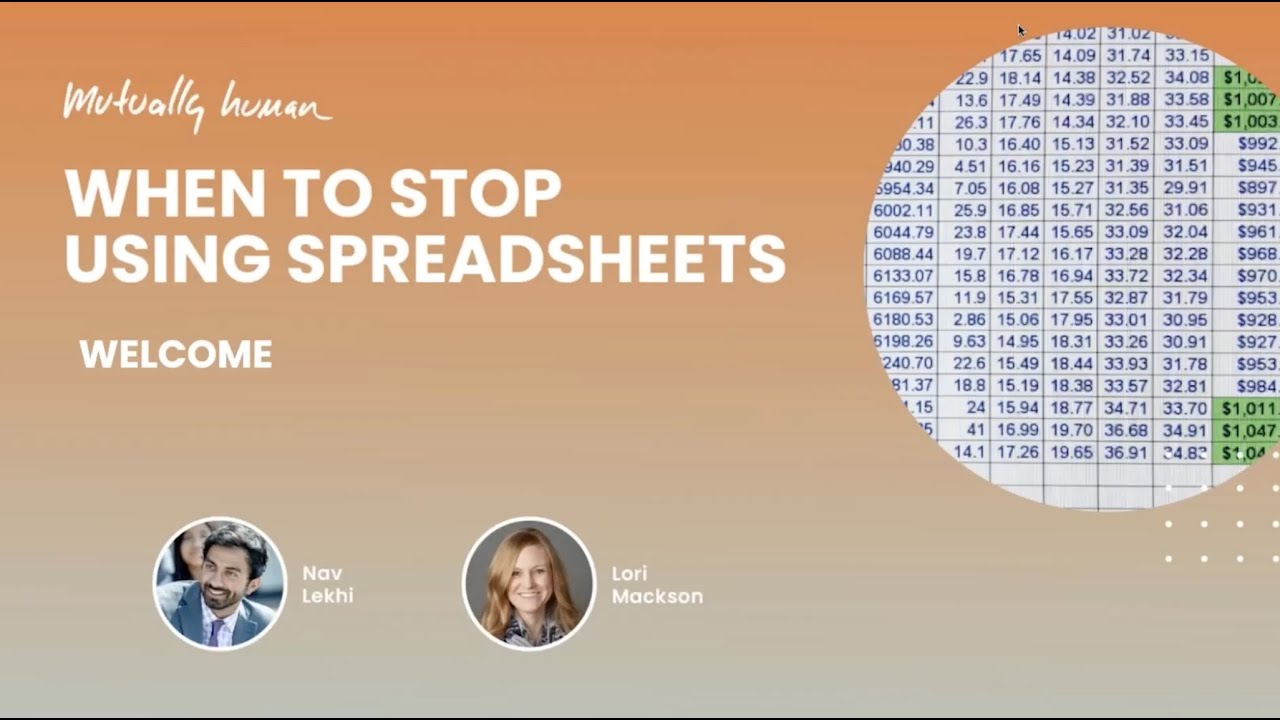 When to Stop Using Spreadsheets - Webinar - YouTube