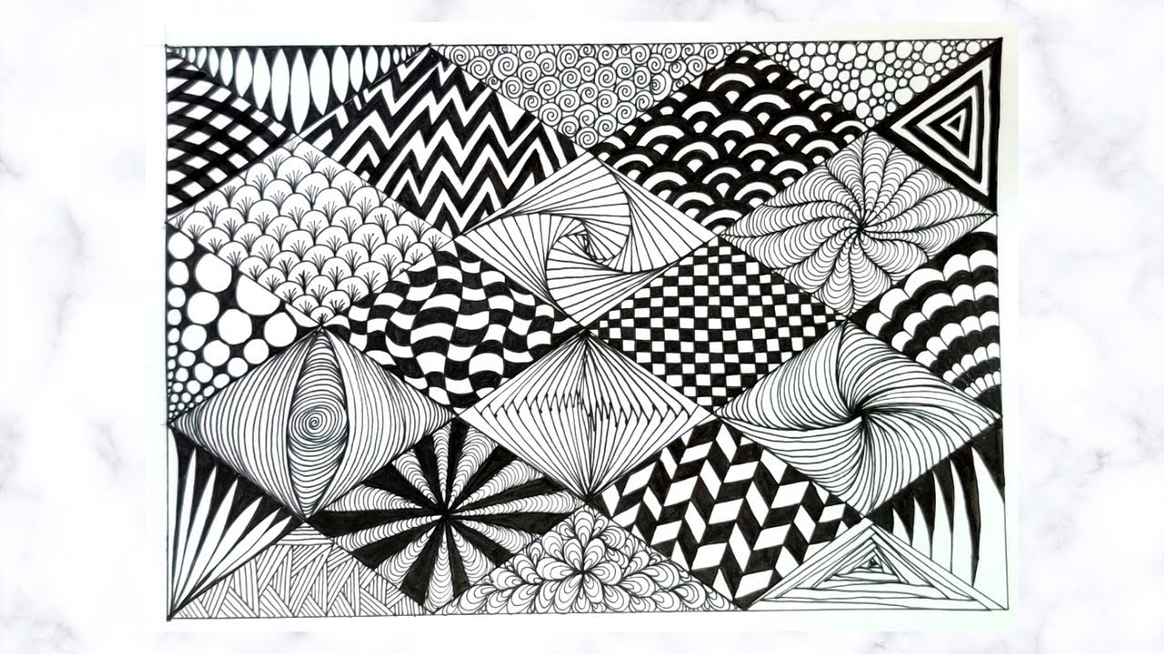 Draw with Me Easy Zentangle Patterns - YouTube