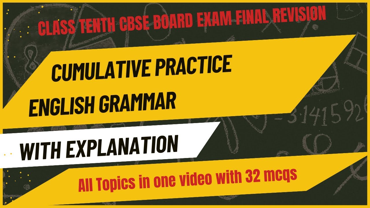 Cumulative English Grammar Practice/Final Revision for CBSE Class 10th ...