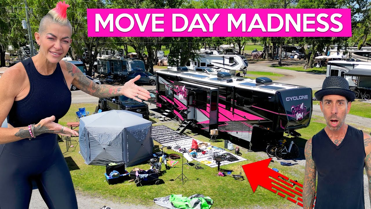 The CRAZINESS of move day- Full-Time RV family of 5! - YouTube