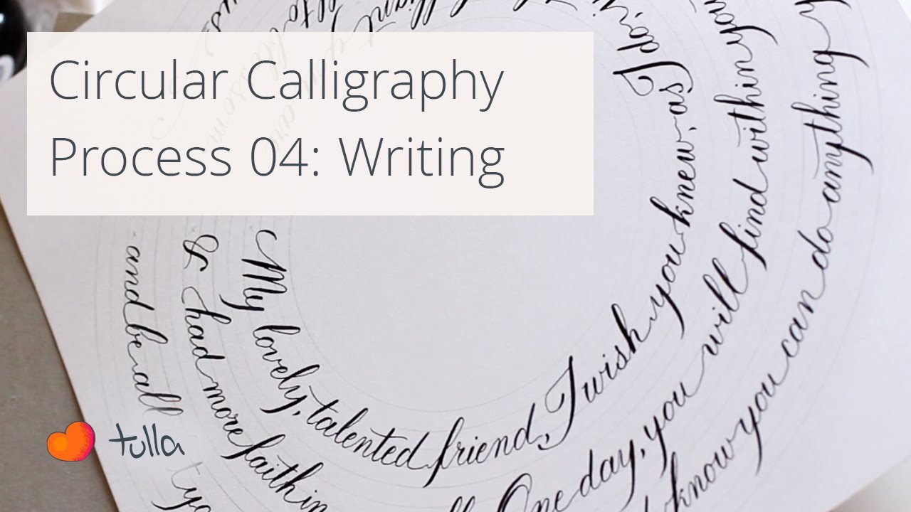 Circular Calligraphy Art Process: 04 Finishing Writing - YouTube