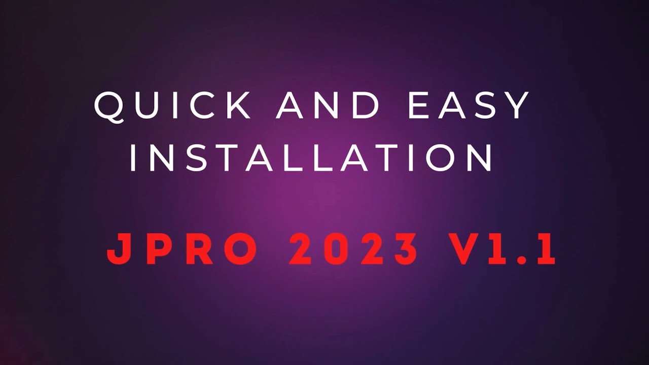 Quick and easy installation JPro 2024 v2 - YouTube