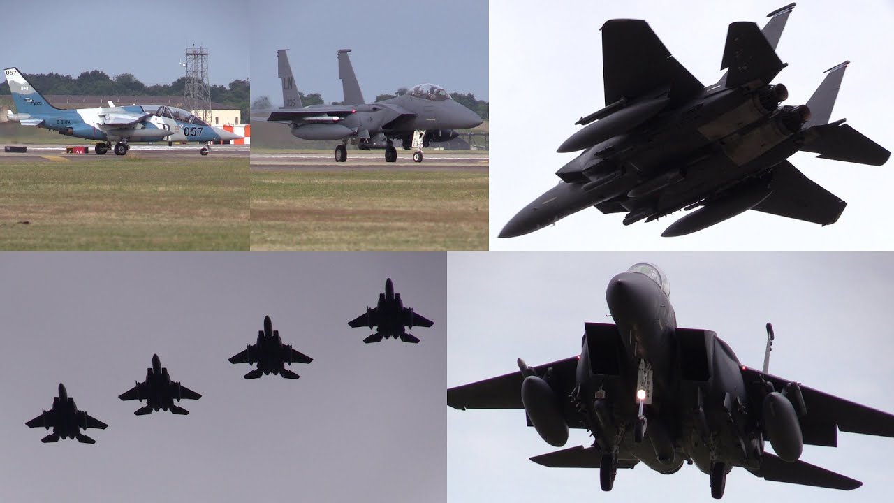 23/07/18 RAF Lakenheath | USAF 48FW/492FS F-15E Strike Eagle Take off ...
