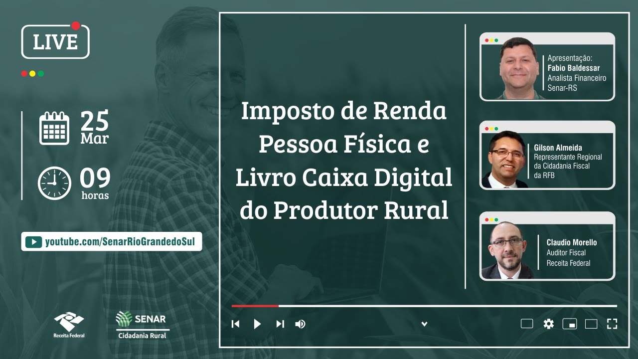 Palestra virtual sobre Imposto de Renda da Pessoa Física e Livro Caixa Digital do Produtor Rural ...