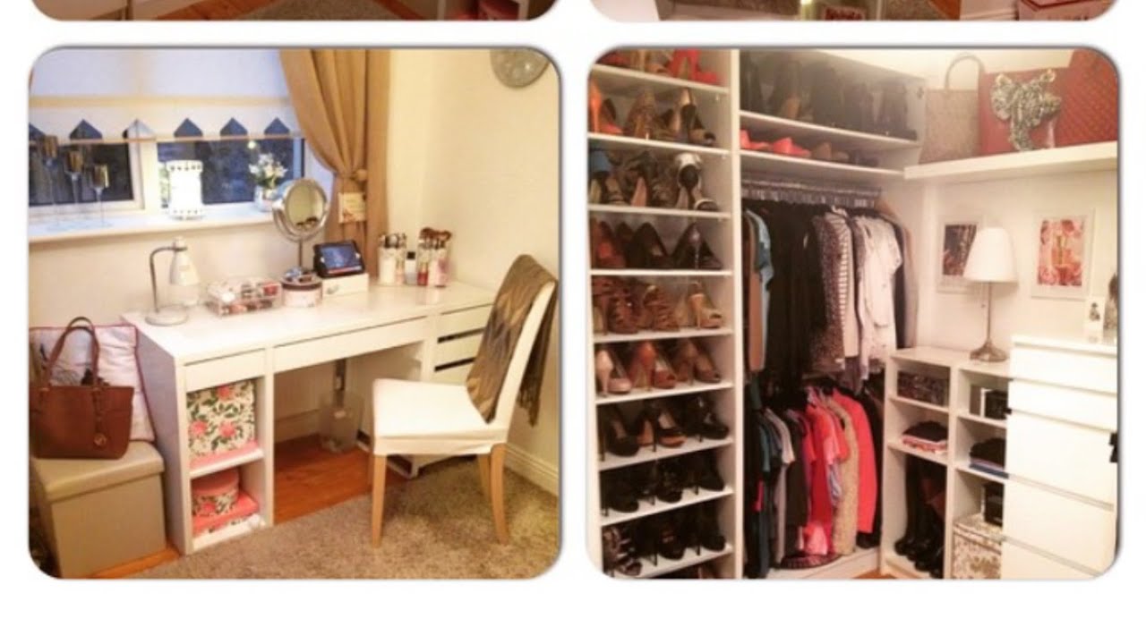 My closet , walk in wardrobe , beauty and make up room ! - YouTube