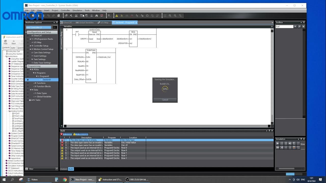 PLC Sysmac Studio Basic EP 16 Scale Trans - YouTube
