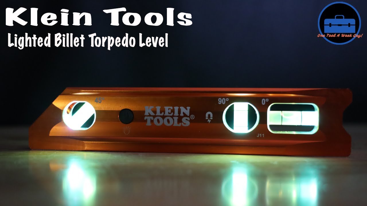 Klein Tools Lighted Billet Torpedo Level 935RBLT - YouTube