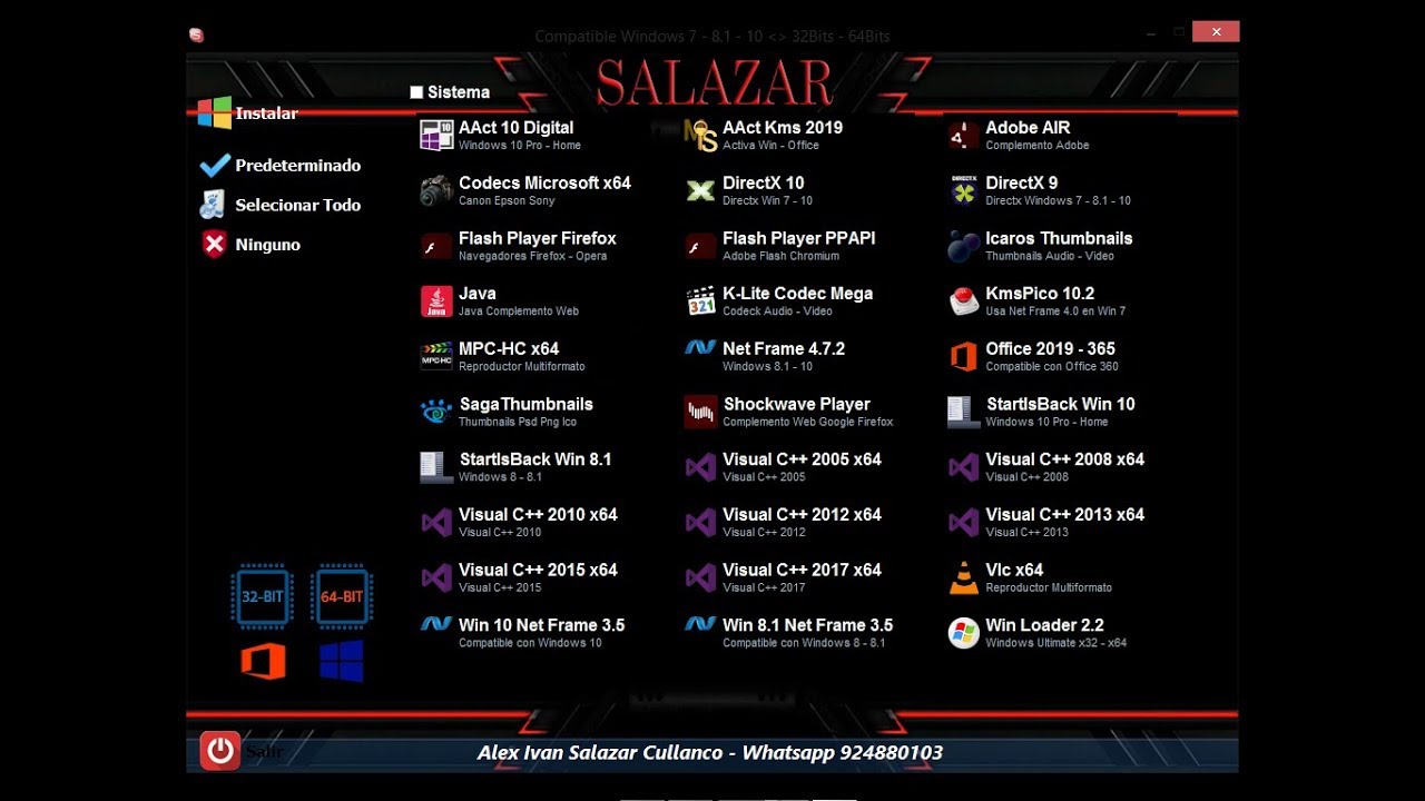 WPI 2019 💻 SALAZAR 😎 Win 7 - 8.1 - 10 / 32 - 64 Bits - YouTube