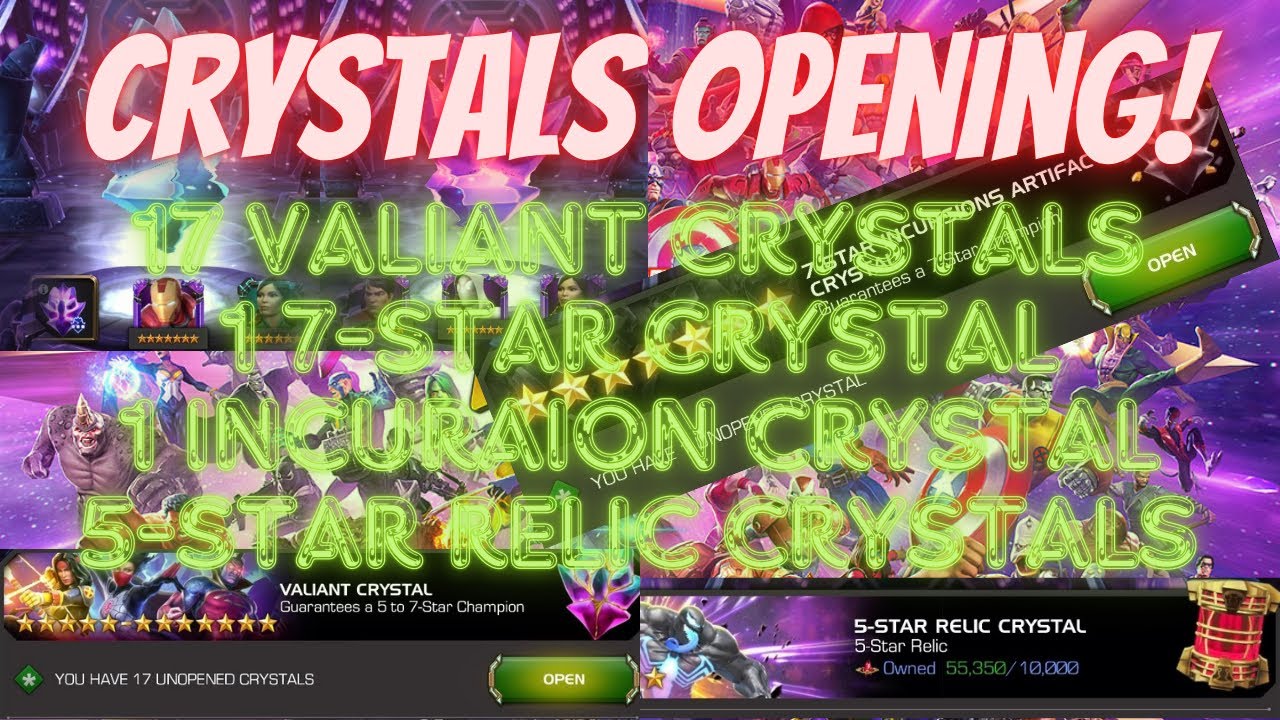 MCOC Crystal Openings! 17 Valiant Crystals,7-Star Incursion+7-Star ...