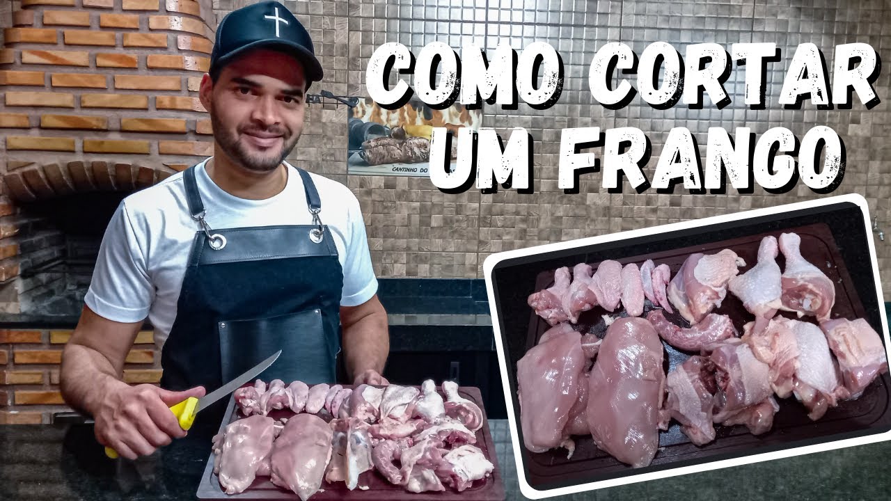 COMO CORTAR UM FRANGO INTEIRO EM PEDAÇOS | Como cortar um frango - YouTube