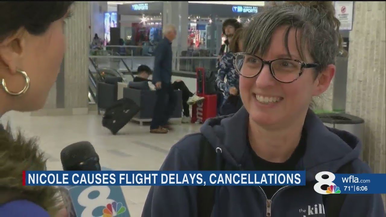 Nicole causes delays and cancellations at airports across Florida - YouTube