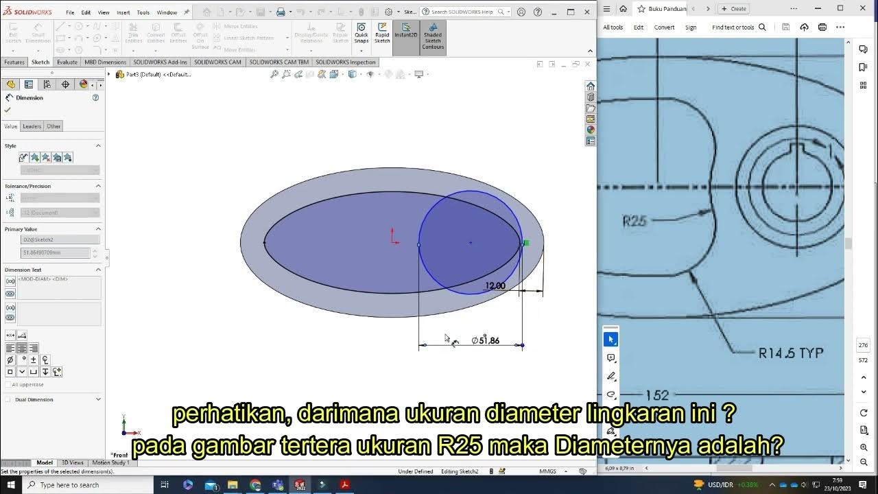 Solidworks - Exercise 28 Ellipse - YouTube