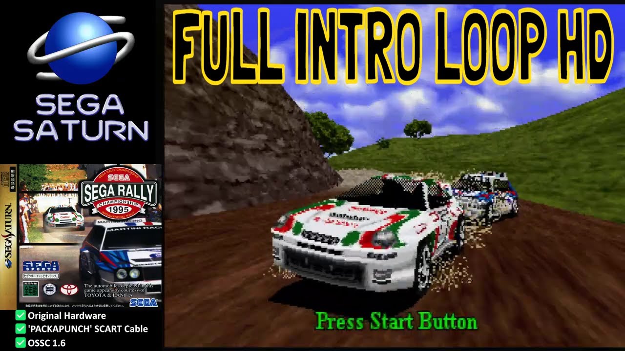 Sega Rally [SEGA SATURN] Full Intro Loop 1080p - Genuine Hardware - YouTube