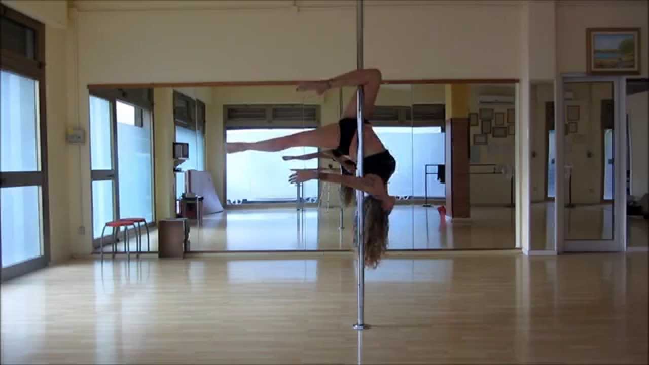 TUTORIAL: Pole Dance - intermediate: Gemini or outside leg hang - YouTube