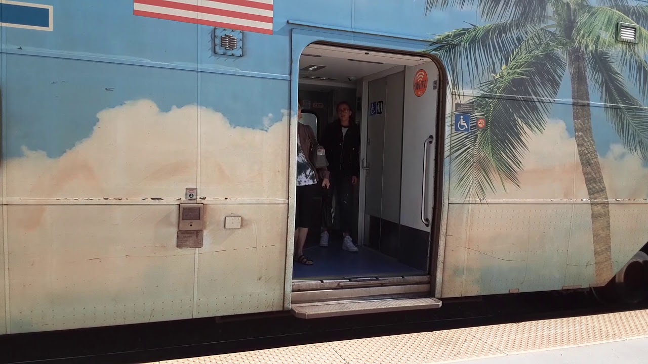 TRI-RAIL Miami airport bound hyundai rotem on train P673 Leaving Fort ...