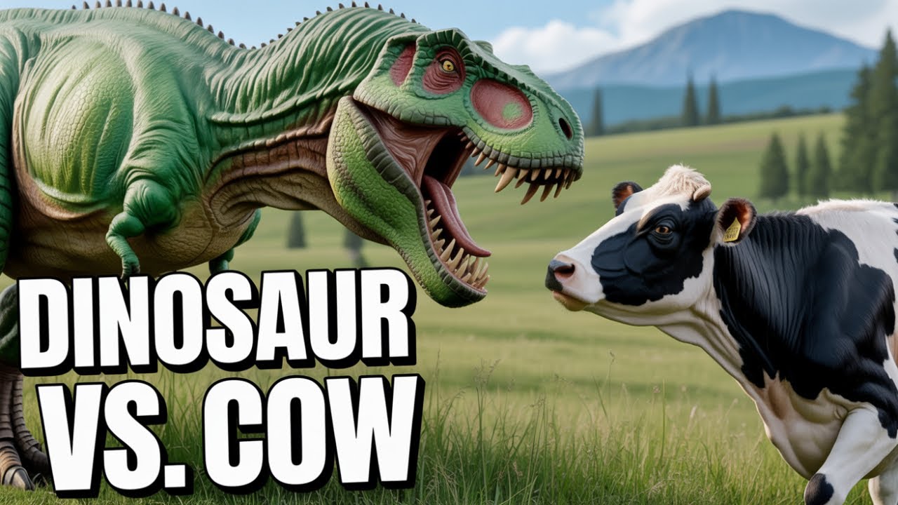 Giant T-Rex Rampage: T-Rex Chases Cow , dog , ram and Cat! Animal ...