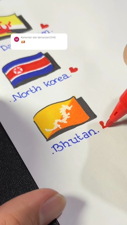 Simple draw Bhutan Flag , Who the next ?? #art #drawing #flag # ...