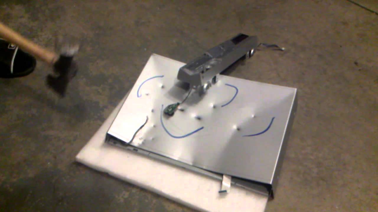 Destroying Toshiba DVD player (part two) - YouTube