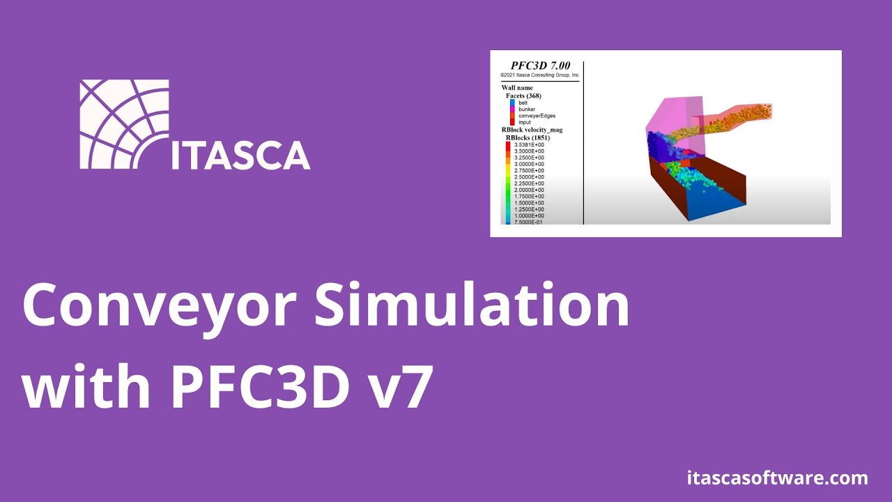 Conveyor Simulation with PFC3D v7 - YouTube