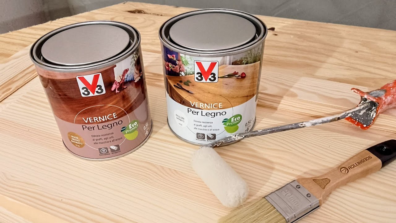 Anta Pircher. 2ª parte: prima mano di vernice all'acqua colore noce ...