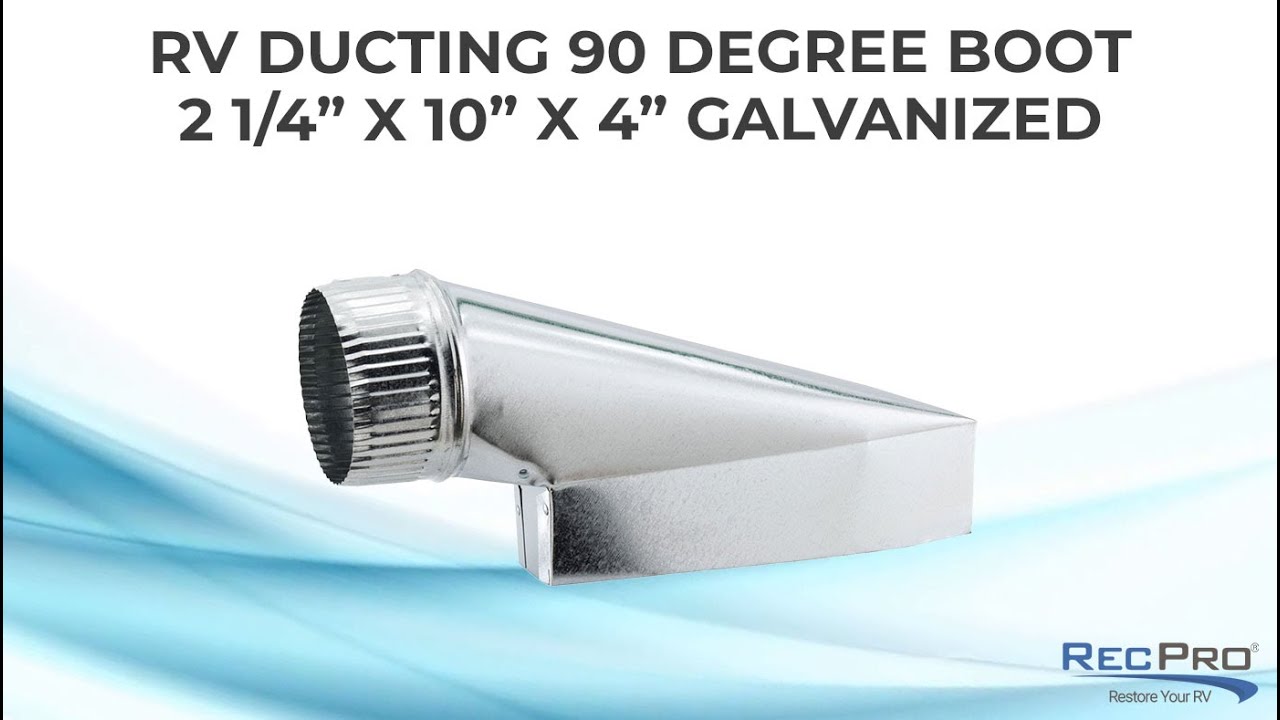 RV Ducting 90 Degree Boot 2 1/4" x 10" x 4" Galvanized - YouTube